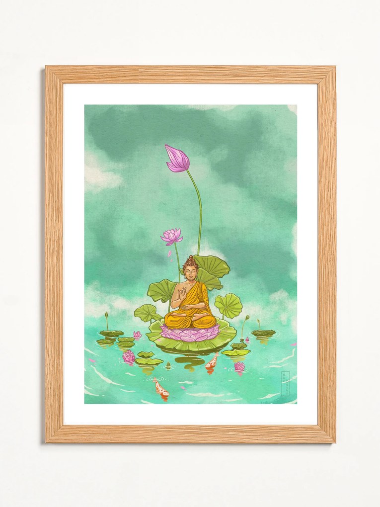 Bao Quyen | Buddhism Rám: Černý, Velikost: 30 x 20 cm