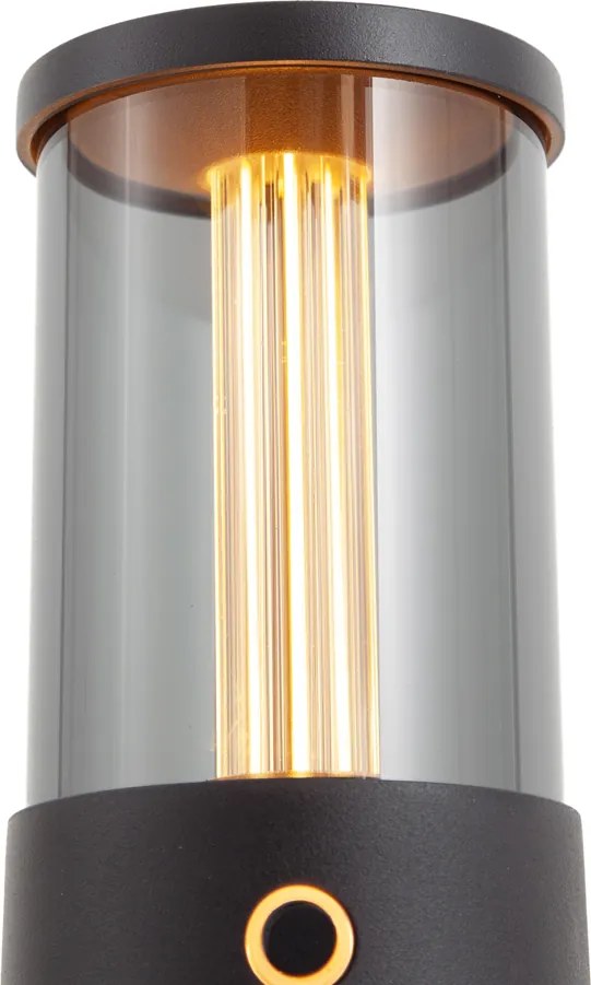 Venkovní stolní lampa černá dobíjecí vč. nabíjecí stanice IP65 - Grill