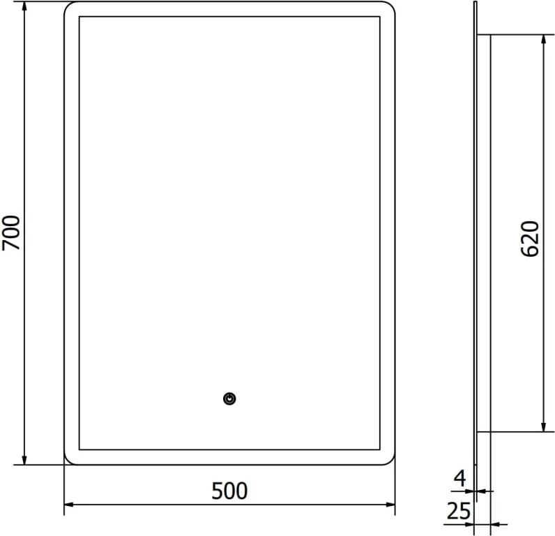 Mexen Navia koupelnové zrcadlo osvětlené 50 x 70 cm, LED 6000K, proti mlze - 9803-050-070-611-00