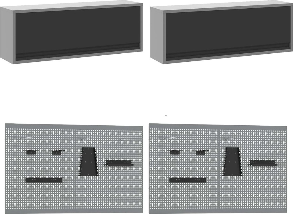 Sada pracovní skříně se zásuvkou s úložištěm 10 ks Černá 3321480
