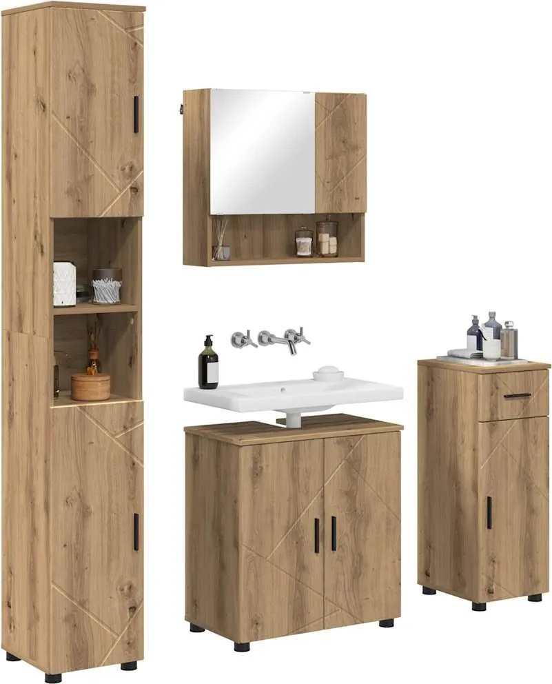 Sada koupelnového nábytku 4 ks Artisanový dub 61 x 35 x 64 cm 3392982