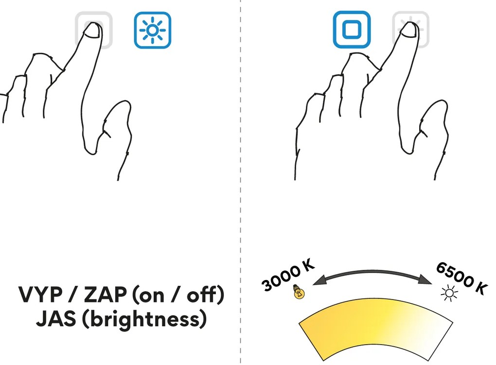 Nimco Bílé LED zrcadlo pr. 1000 se dvěma dotykovými senzory - ZPB 31004RVX-05