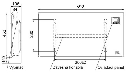 Elíz EL10INV WIFI Konvektor elektrický nástěnný