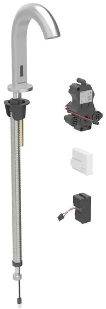 Geberit Piave - Elektronická umyvadlová baterie, síťové napájení, easy to clean, kartáčovaná nerez 116.182.SN.1