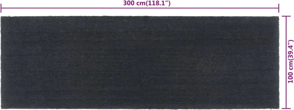 Rohožka před dveře tmavě šedá 100 x 300 cm kokosové vlákno 155595