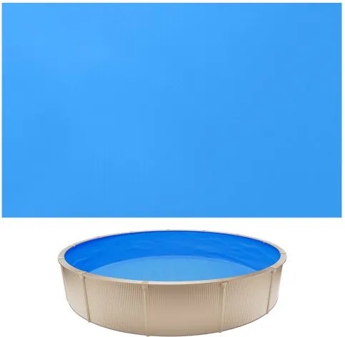 Bazénová fólie VEVOR 365,7 cm, kulatá překrývající se bazénová fólie pro výšku stěny 90 cm, prémiový vinyl, snadná instalace s nepropustnými záplatami, určená pro nadzemní použití s ocelovými stěnami, venkovní, modrá