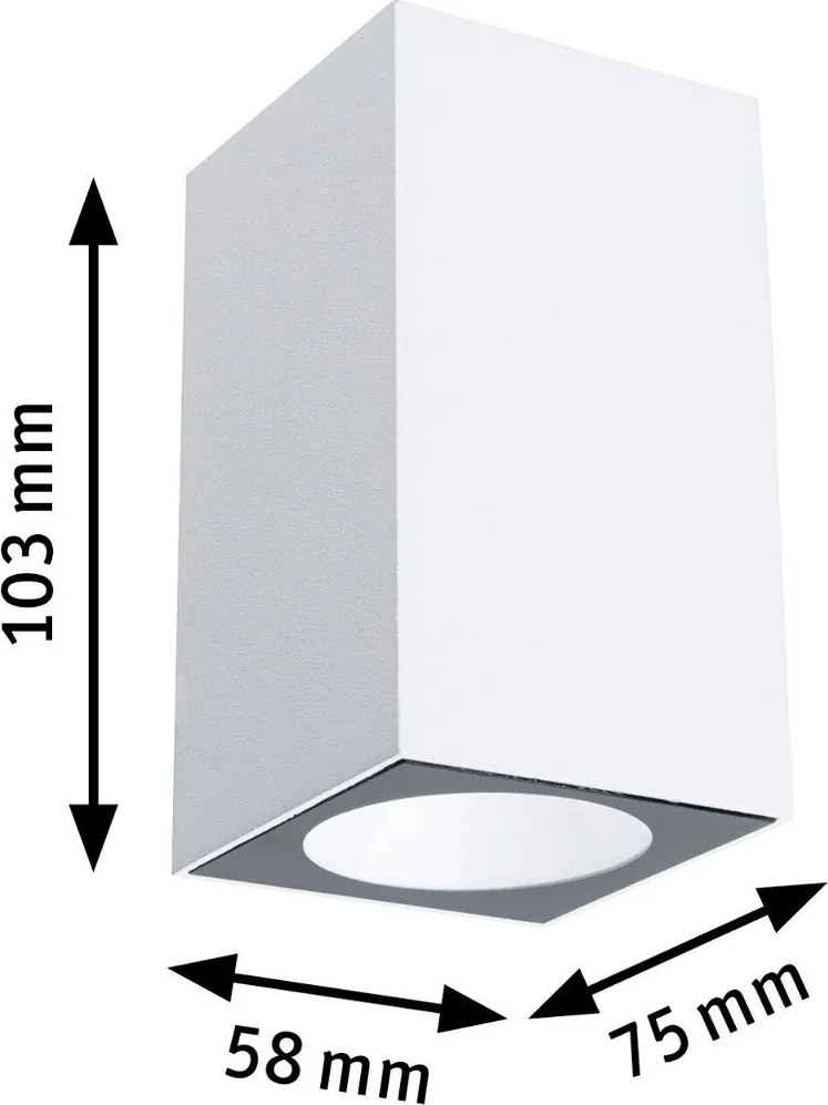 P 94711 LED venkovní nástěnné svítidlo Flame neláká hmyz IP44 hranaté 58x103mm 2200K 4W 230V 75° bílá kov - PAULMANN