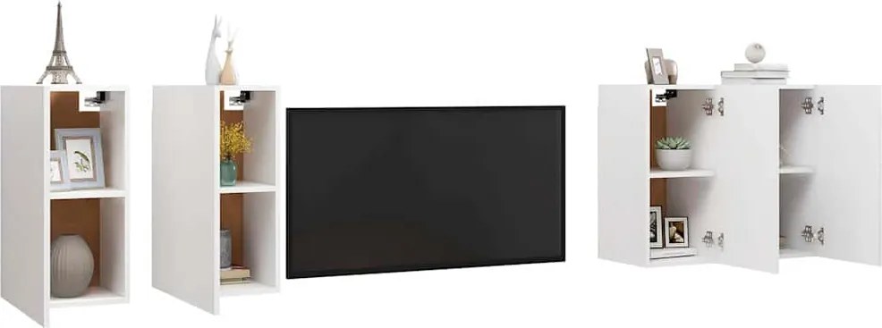TV skříňky 4 ks bílé 30,5 x 30 x 60 cm kompozitní dřevo 3078740