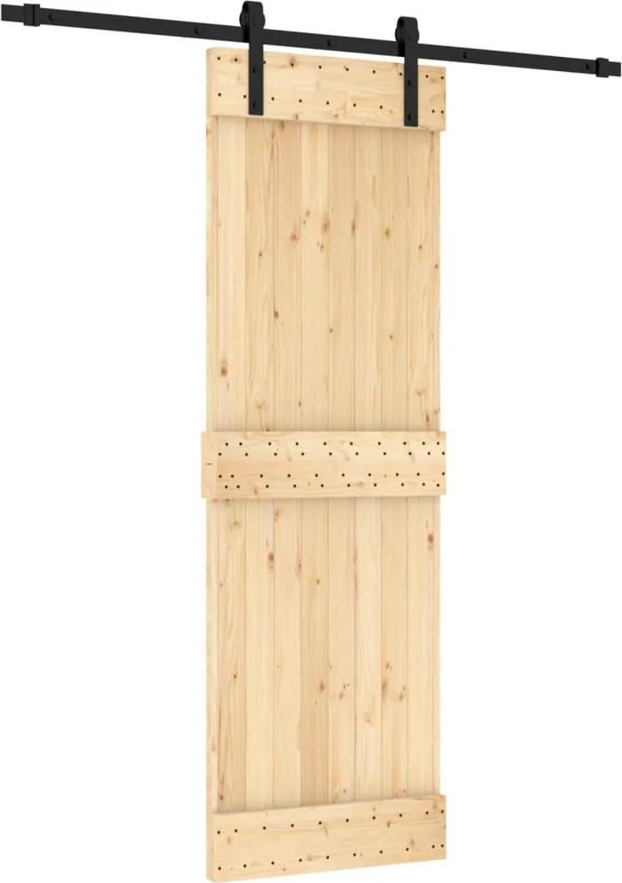 vidaXL Posuvné dveře s kováním 70 x 210 cm masivní borové dřevo [3202971]