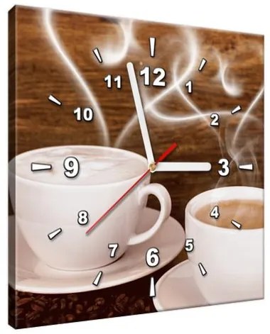 Tištěný obraz s hodinami Romantika při kávě 30x30cm ZP2418A_1AI
