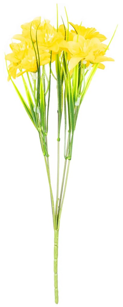 Umělá kytice Narcis s 15 květy, žlutá, 32 cm