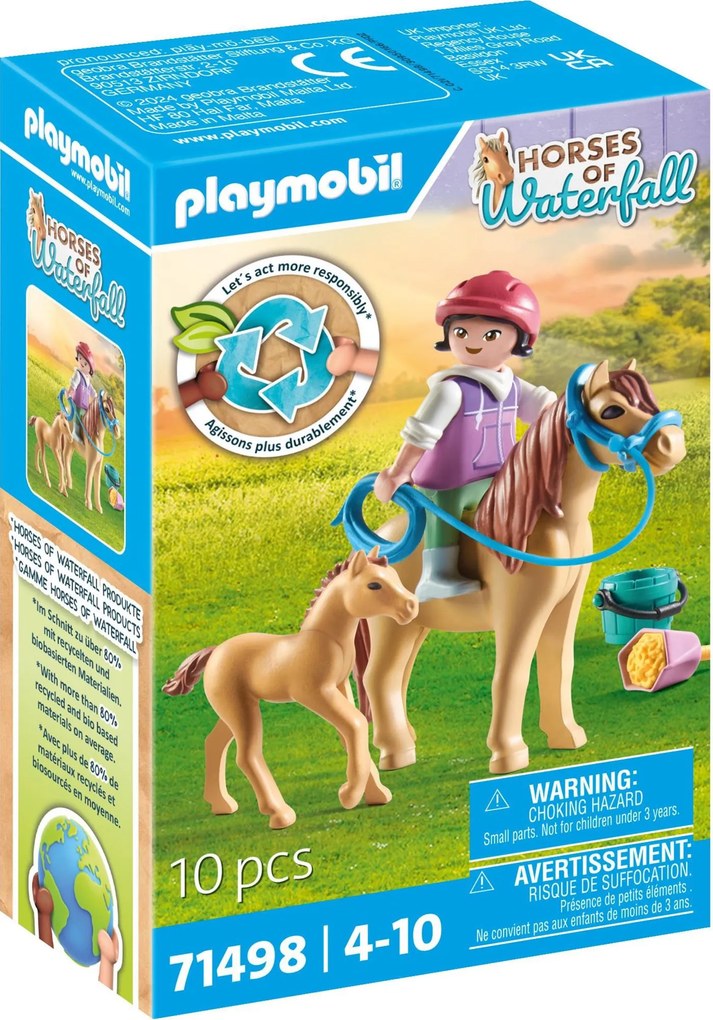 Set figurek a příslušenství playmobil 71498 dítě s poníkem a hříbátkem