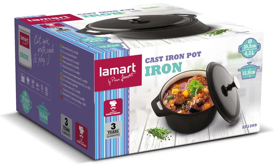 Lamart LT1209 hrnec litina Iron, 25,5 cm