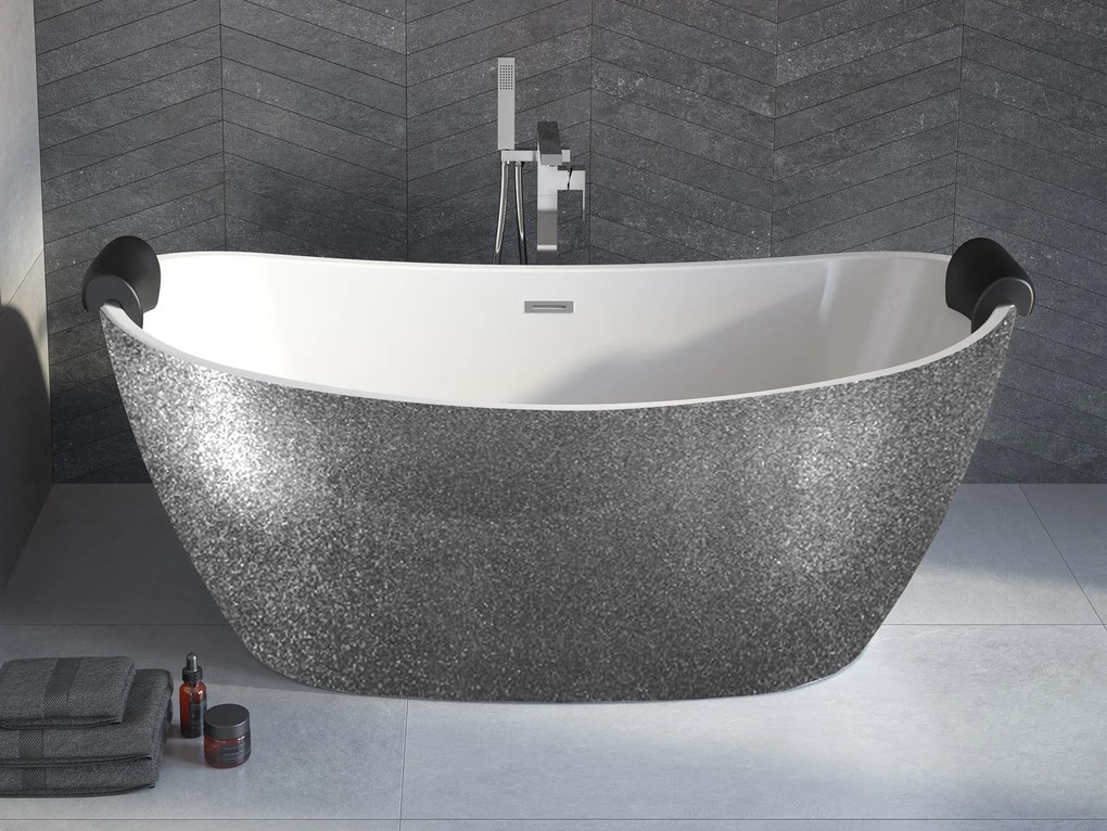 Besco Ayla Glam vana volně stojící 170 x 80 cm sifon chrom stříbrná barva VANAYLA170G2 Koupelny Bernold