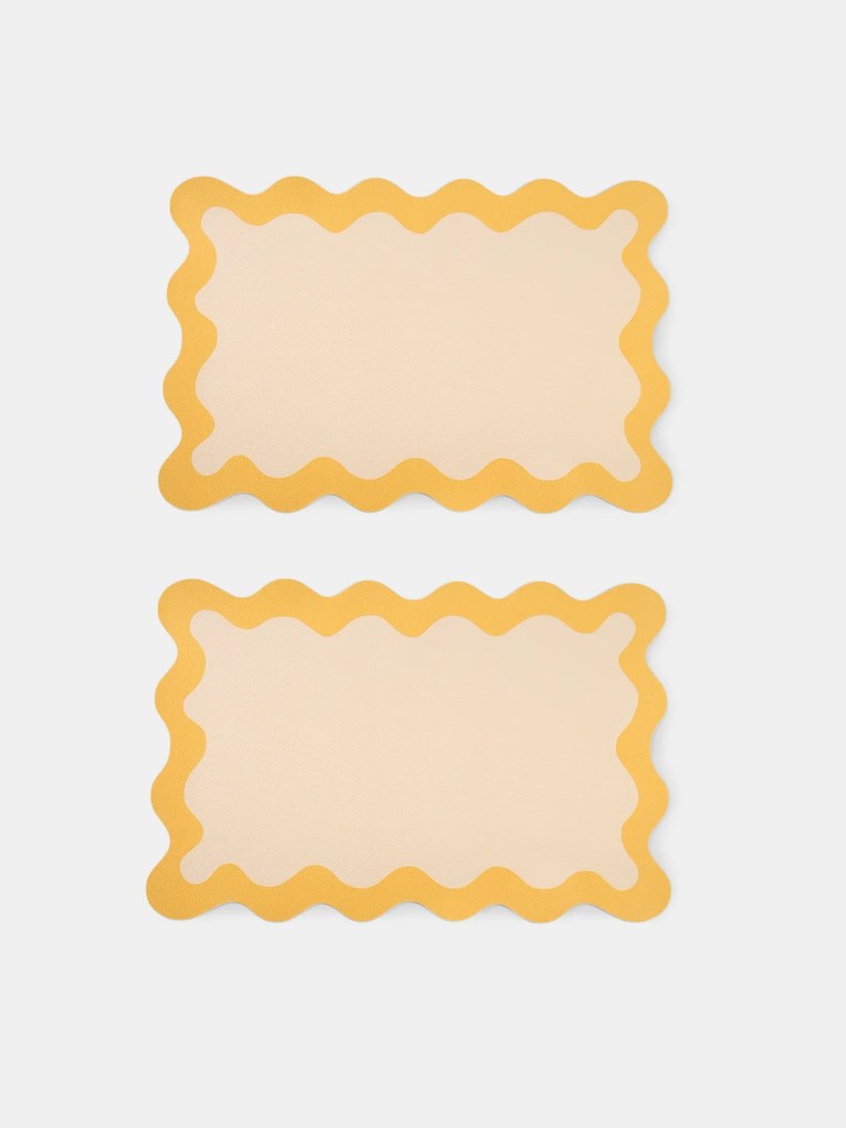 Sinsay - Prostírání se zvlněným okrajem 2 pack - žlutá