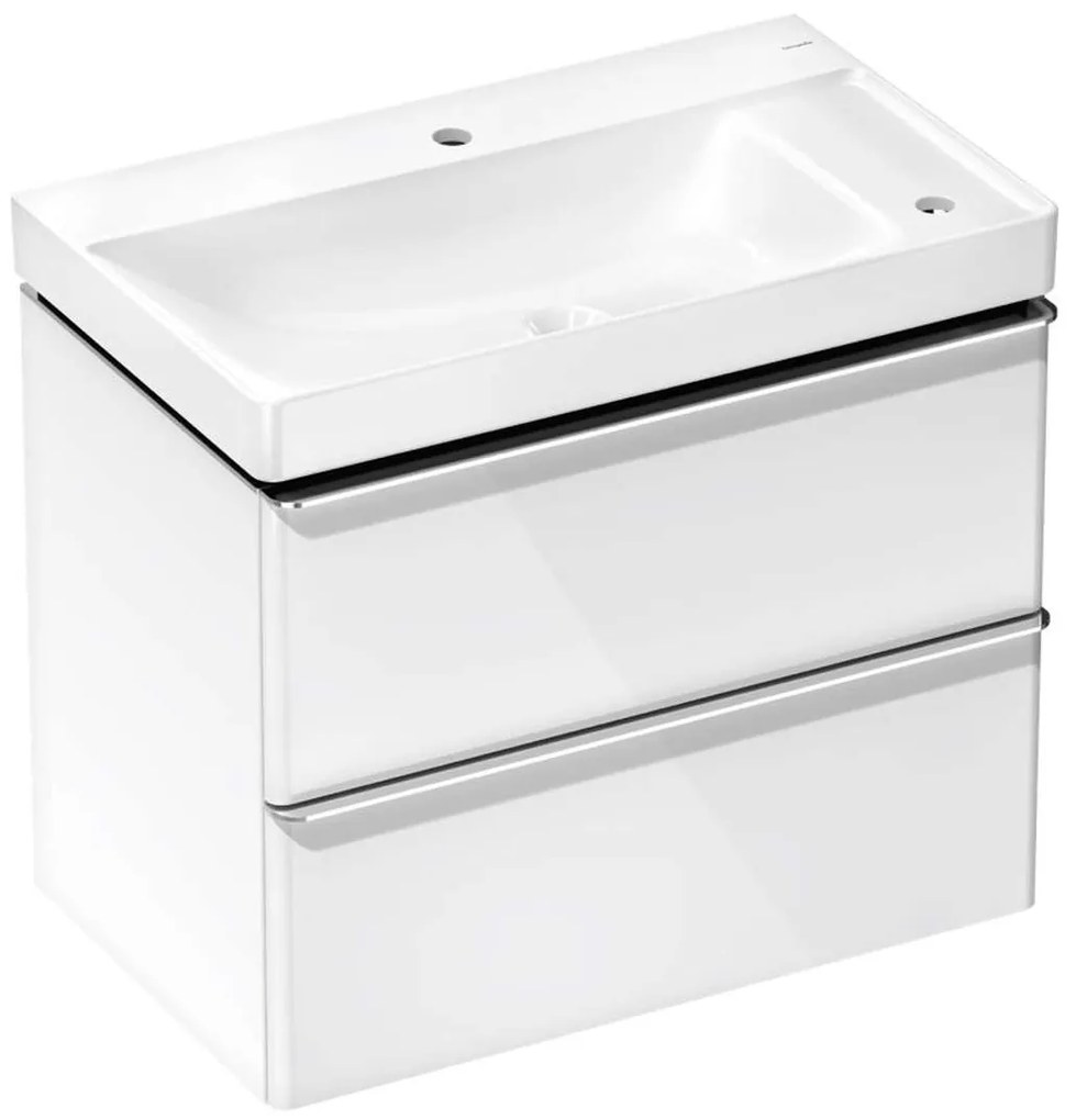 Hansgrohe Xelu Q - Skříňka s umyvadlem, 63x78x50 cm, 2 zásuvky, lesklá bílá/chrom 54380000