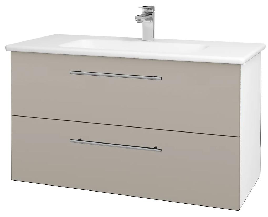 Dřevojas Koupelnová skříň GIO SZZ2 100 Varianta: N01 Bílá lesk / Úchytka T01 / L01 Bílá vysoký lesk