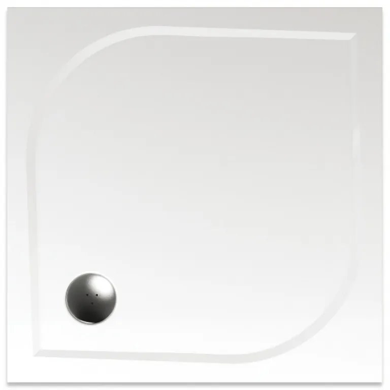 Set (čtvercový sprchový kout + vanička + sifon) Teiko ECO SET KLRH 2/x0 S Rozměry (cm): 90x90, Barva profilů a typ výplně: profily: leštěný hliník, výplň: Transparent - Water Off