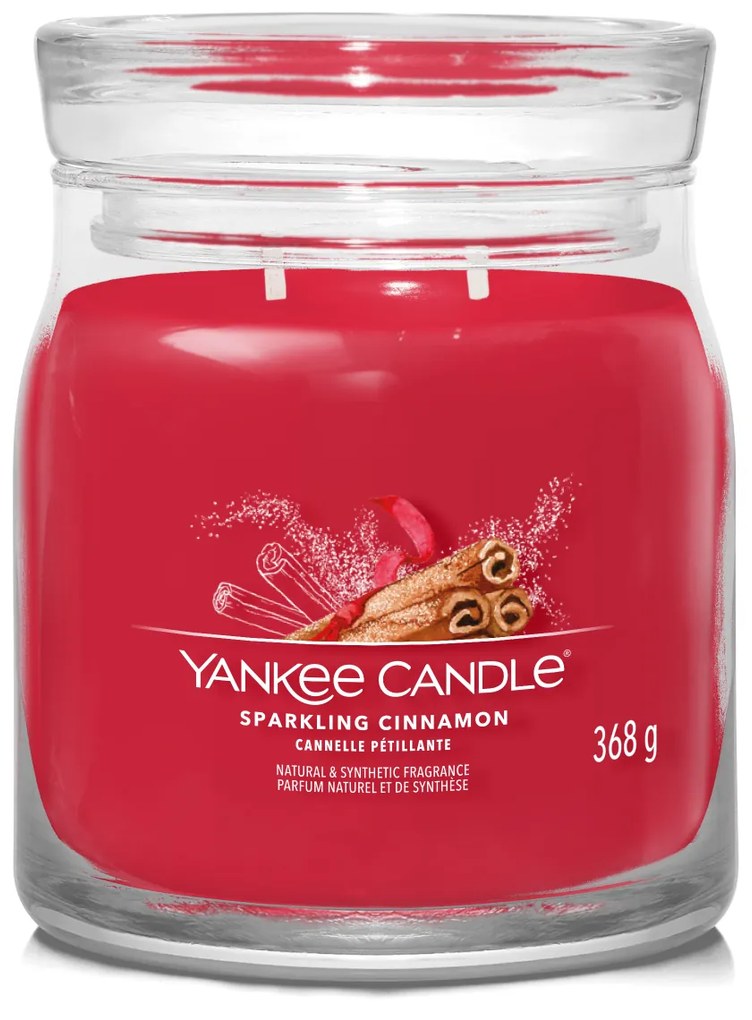 Yankee Candle vonná svíčka Signature ve skle střední Sparkling Cinnamon 368g