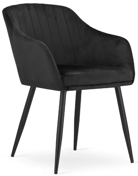 Sametová židle Bombai černá