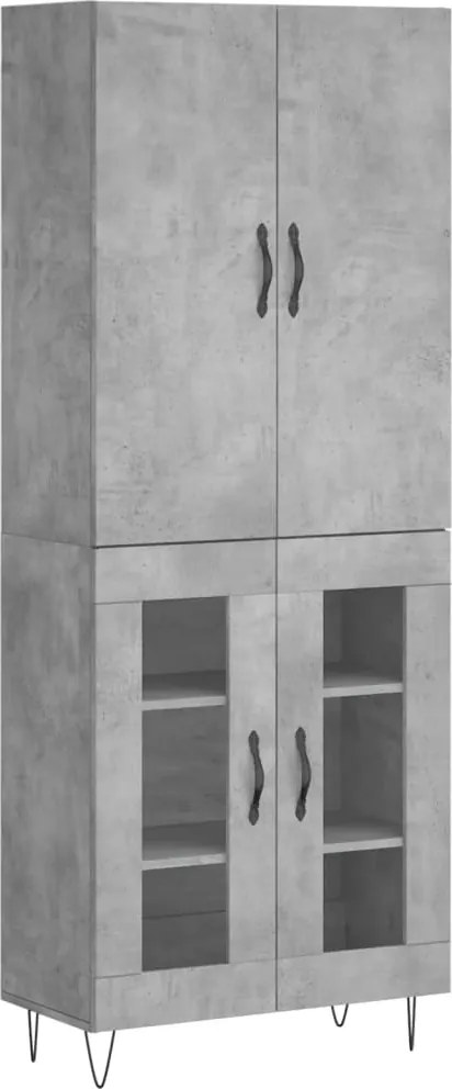 Skříň highboard betonově šedá 69,5x34x180 cm kompozitní dřevo 3198069