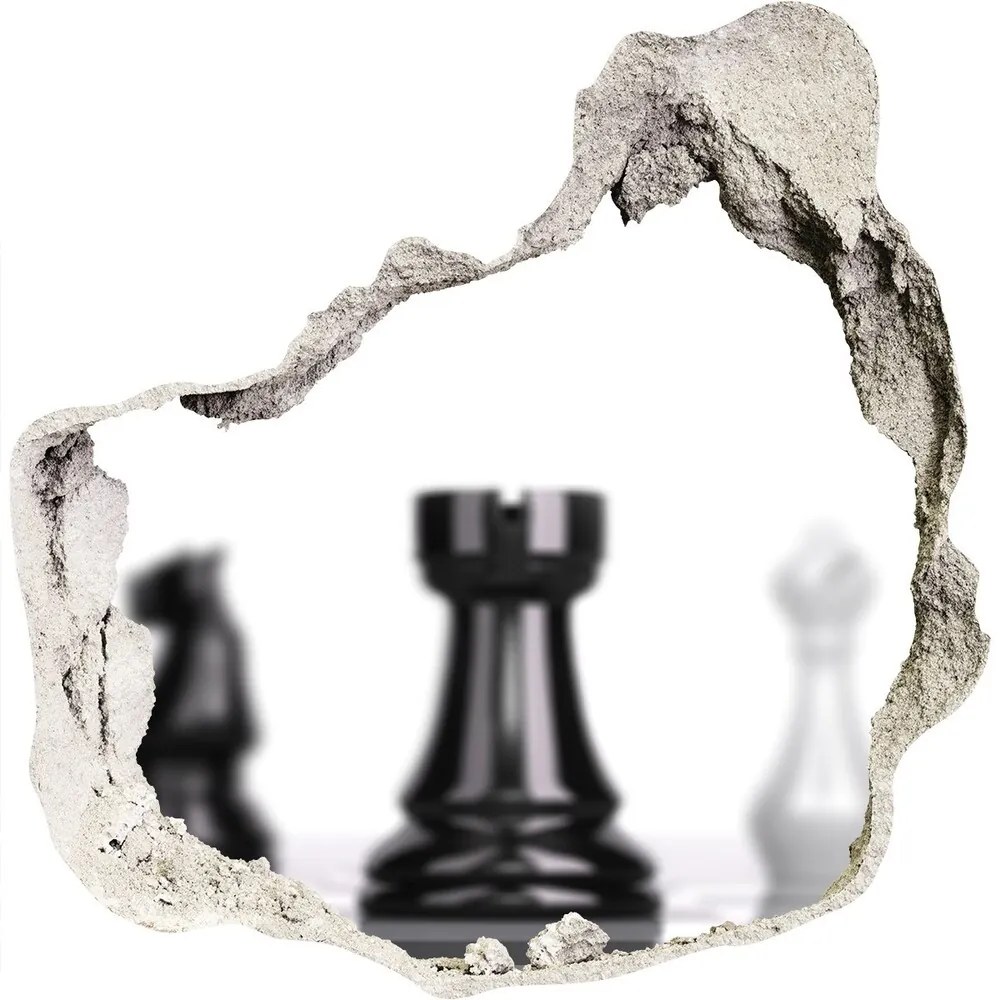 Wallmuralia Samolepící díra na stěnu Šachová figurka 75x75 cm