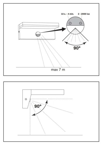 LED Venkovní nástěnné svítidlo se senzorem TESA LED/10W/230V IP54 černá