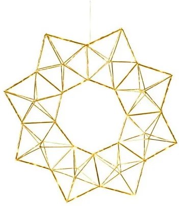 Závěsná svítící LED dekorace Best Season Polygon Brass, ⌀ 40 cm