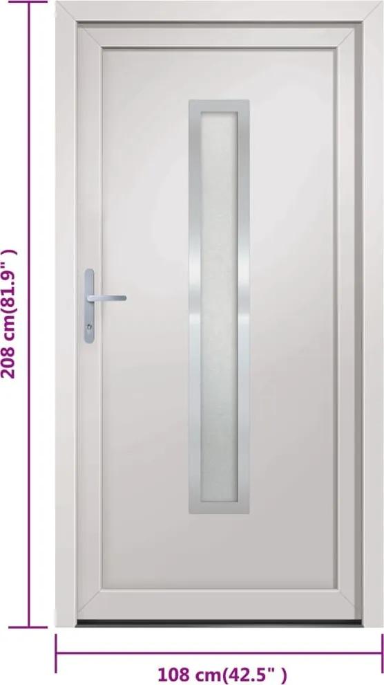 vidaXL Vchodové dveře antracitové 108 x 208 cm PVC [3187890] Barva: bílá zvenku / bílá uvnitř