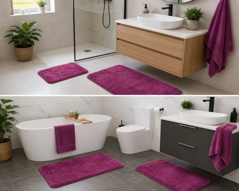 Bellatex BANYSILVER sada - bez výkroje Fialová 60x100 cm 60x50 cm (SADA)