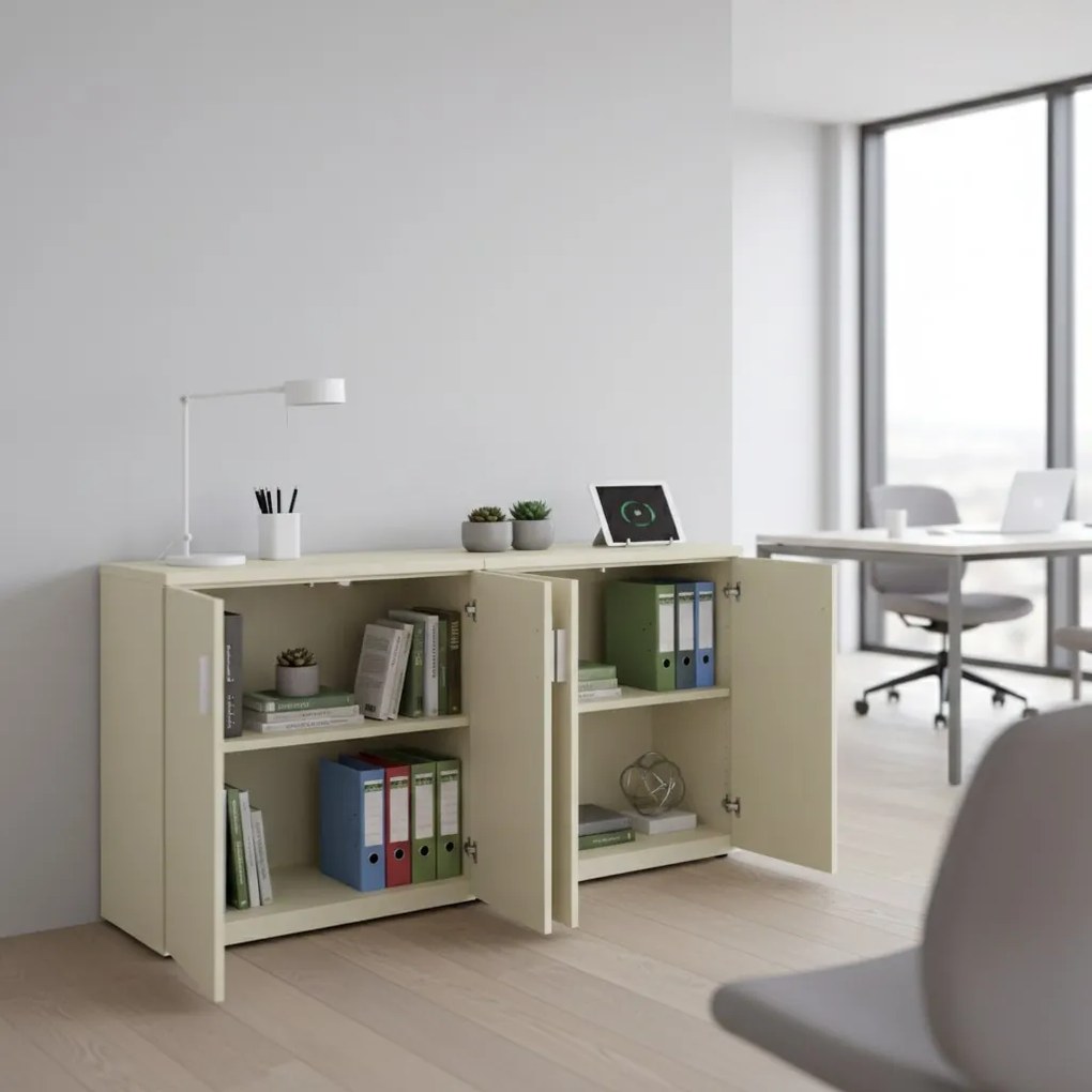 Nízká skříň SimpleOffice 80 x 40 x 80 cm, bílá