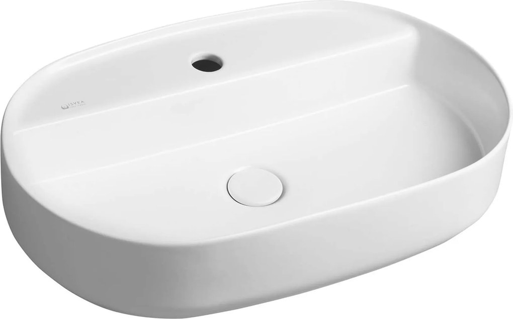 Sapho Isvea - Umyvadlo na desku 60x40 cm, otvor pro baterii, matná bílá 10NF65060-2L