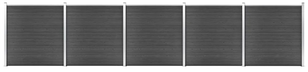 Set plotového dílce WPC 872 x 186 cm černý 3070432