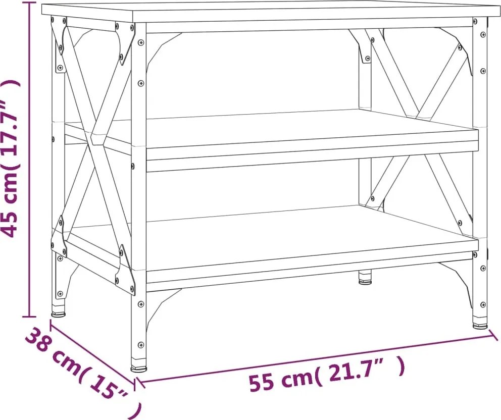 vidaXL Odkládací stolek 55 x 38 x 45 cm kompozitní dřevo [823332] Barva: šedá sonoma