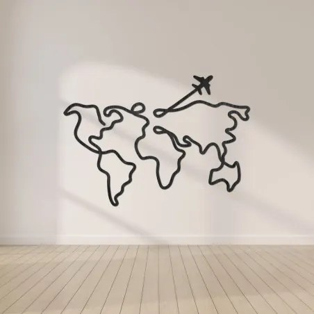 Designová dřevěná mapa světa na zeď | SENTOP PR0496