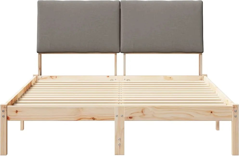 Rám postele Hnědá a taupe 150 x 200 cm Masivní borovicové dřevo 3394376