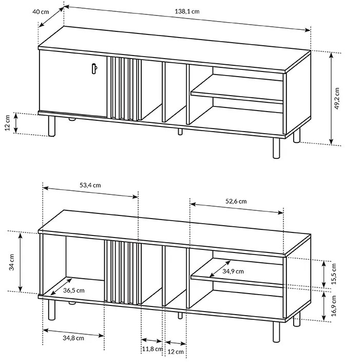 Obývací stěna MADIS | sestava B | 4 díly |  artisan/antracit