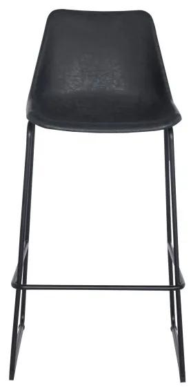 Barová židle Heda, ekokůže, černá