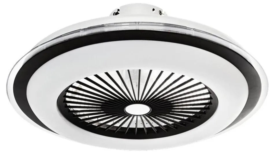 LED Stmívatelné stropní svítidlo s ventilátorem ZEPHYR LED/48W/230V černá + DO