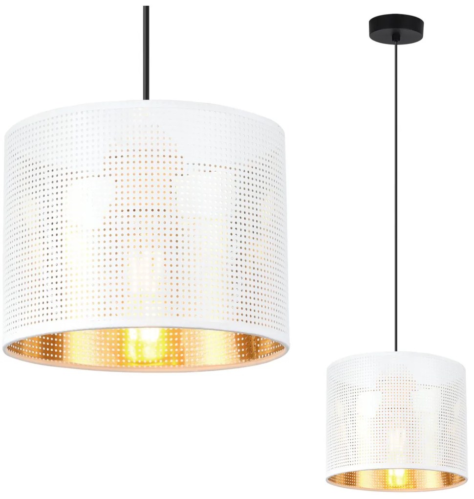 Závěsné svítidlo Asti0, 1x bílé PVC stínítko, (fi 20cm), g, b