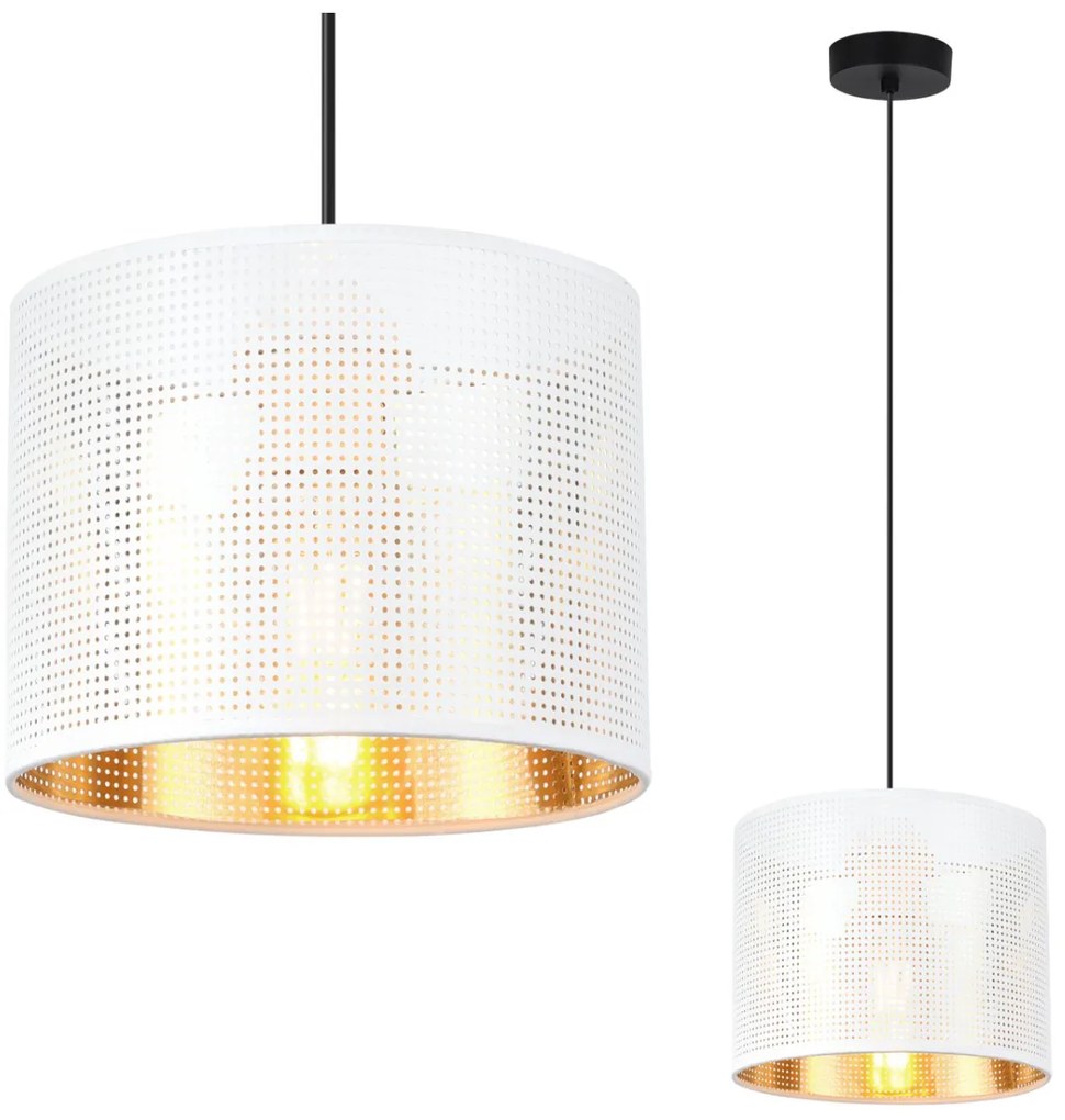 Závěsné svítidlo Asti0, 1x bílé PVC stínítko, (fi 20cm), g, b