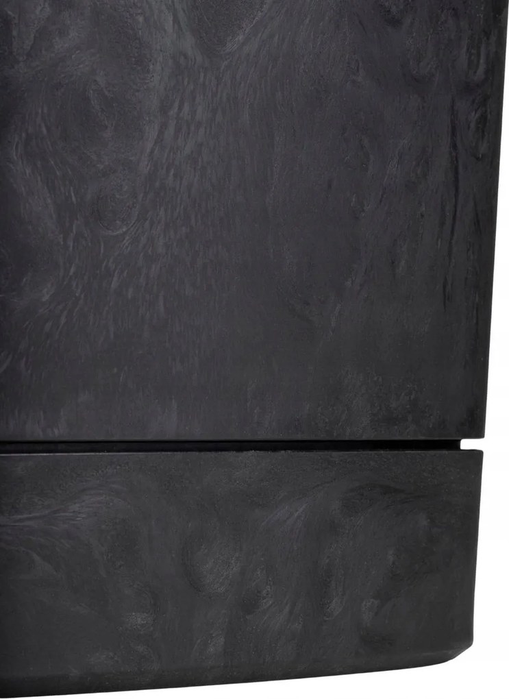 Plastový květináč s podmiskou Cubi 30x30 cm černý beton