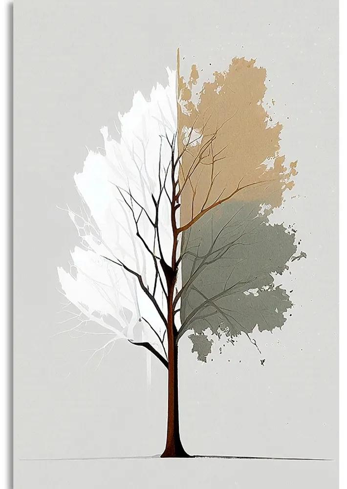 Obraz minimalistický vícebarevný strom - 80x120