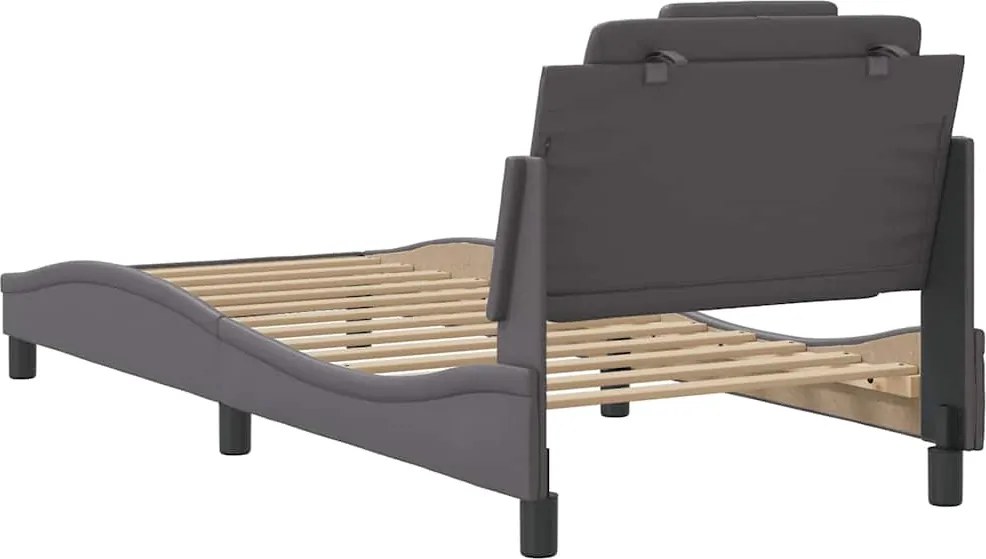 Rám postele Viana bez matrace šedý 90x200 cm umělá kůže 3208071