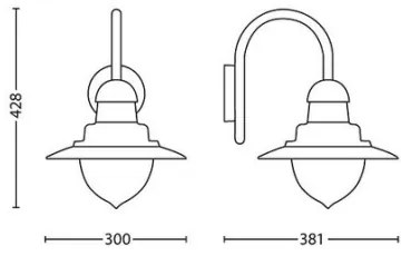 Venkovní nástěnné svítidlo Philips Raindrop E27 60W IP44 rez
