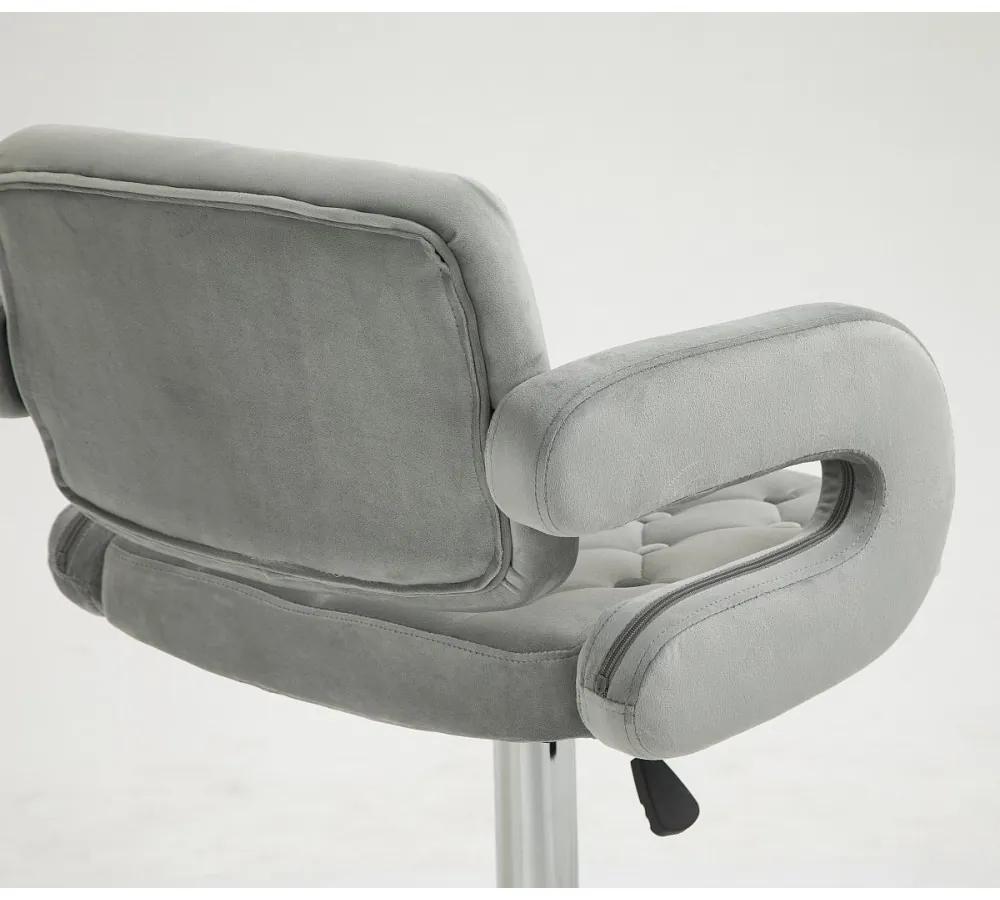 Židle na kolečkách Stockholm - ocelově šedý velur