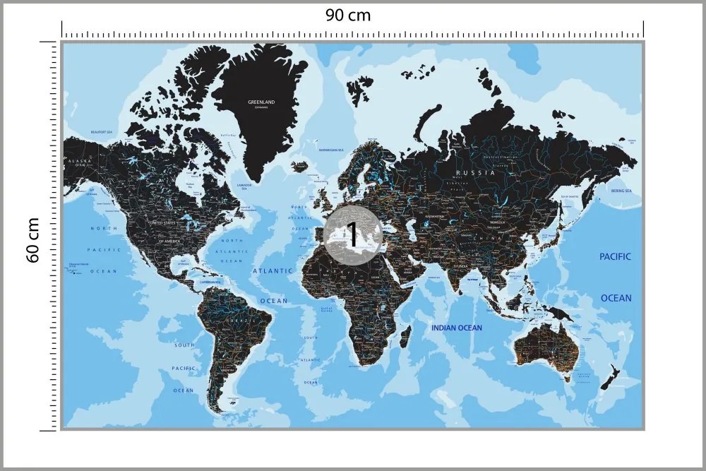 Fototapeta Mapa Světa Omyvatelný vlies 520x318