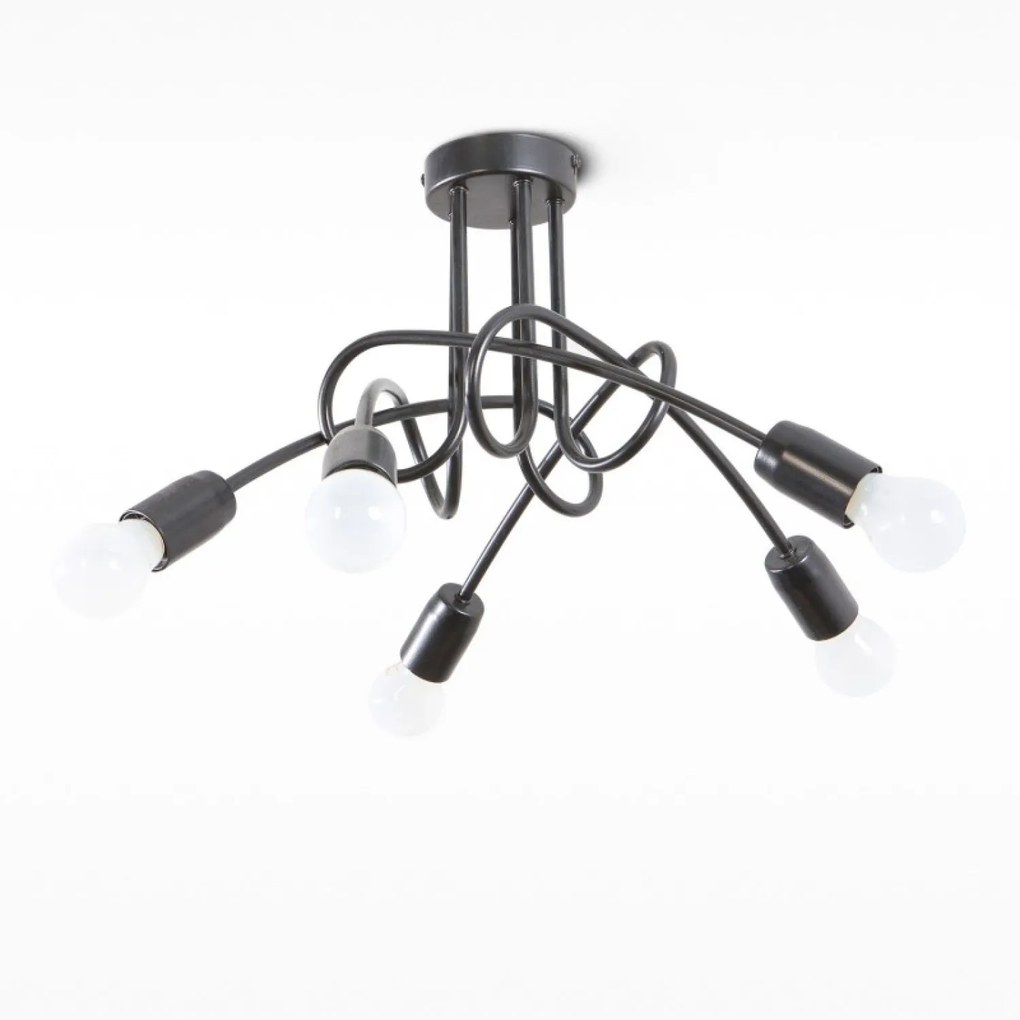 Light for home - Lustr přisazený ke stropu 40205 "STYLE", 5x60W, E27, Černá