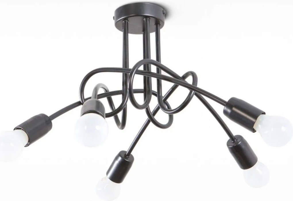 Light for home - Lustr přisazený ke stropu 40205 "STYLE", 5x60W, E27, Černá