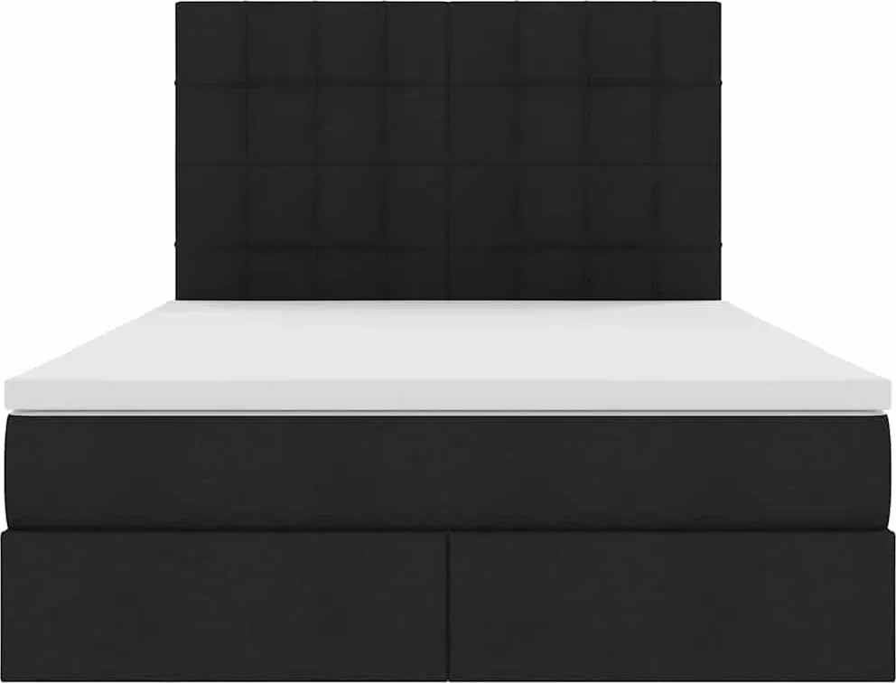 Postel s úložným prostorem a matrací Černá 140 x 200 cm textil 3371786